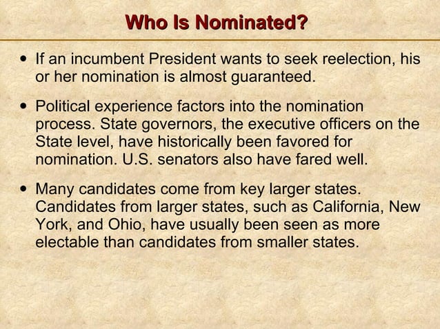 Presidential selection and nominations | PPT