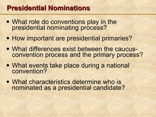 Presidential selection and nominations | PPT