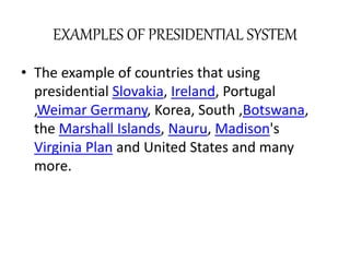 Presidential system | PPTX