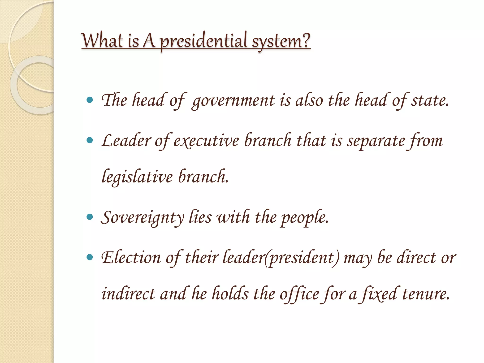 Presidential System Over Parliamentary System | PPT
