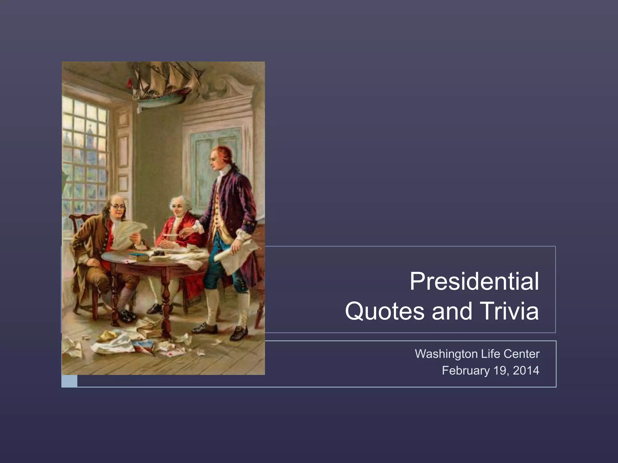 Presidential Trivia Slide Show For Senior Citizen Trivia Activities ...