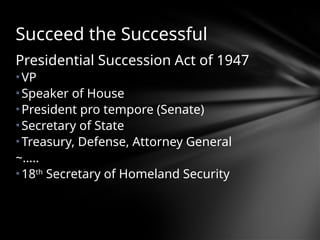 Notes on the various roles and powers of the president of the united ...