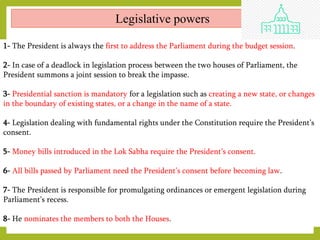 President of India with his powers and Role in the governing structure ...