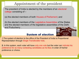 President of India with his powers and Role in the governing structure ...