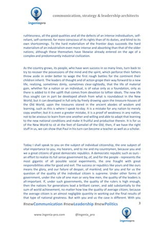 President Theodore Roosevelt's "Citizens in a Republic" speech | PDF