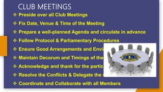 Roles & Responsibilities of a Club President | PPTX