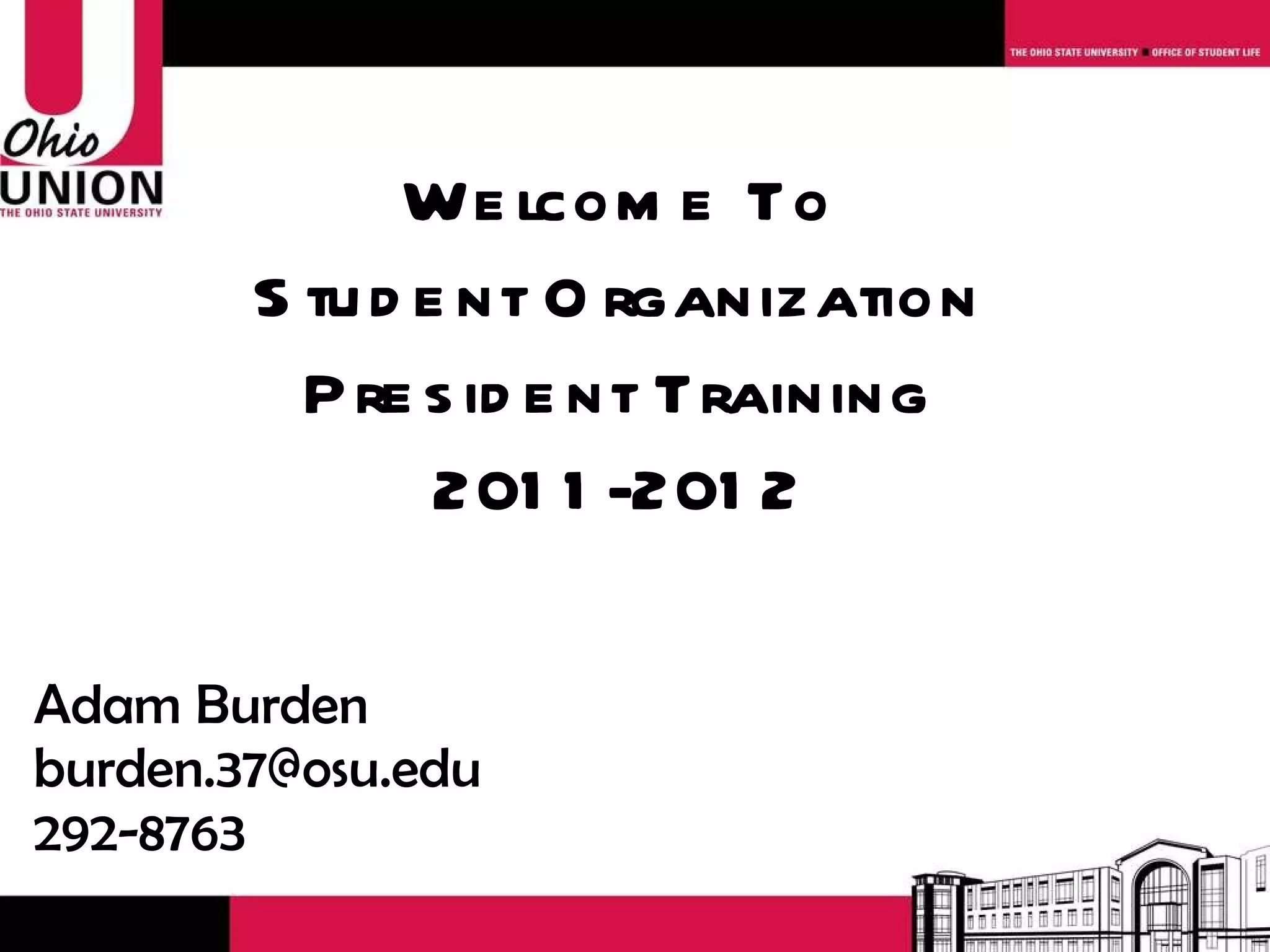 Student Organization President Training 2011-12 | PPT