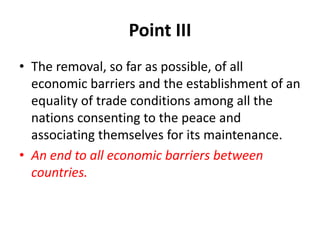President Woodrow Wilson’s 14 point plan | PPTX