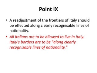 President Woodrow Wilson’s 14 point plan | PPTX