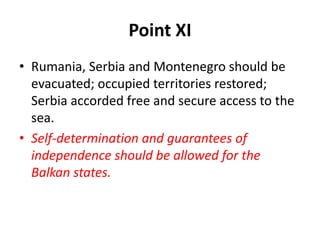 President Woodrow Wilson’s 14 point plan | PPTX