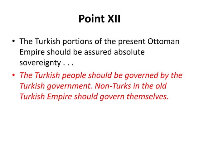 President Woodrow Wilson’s 14 point plan | PPTX