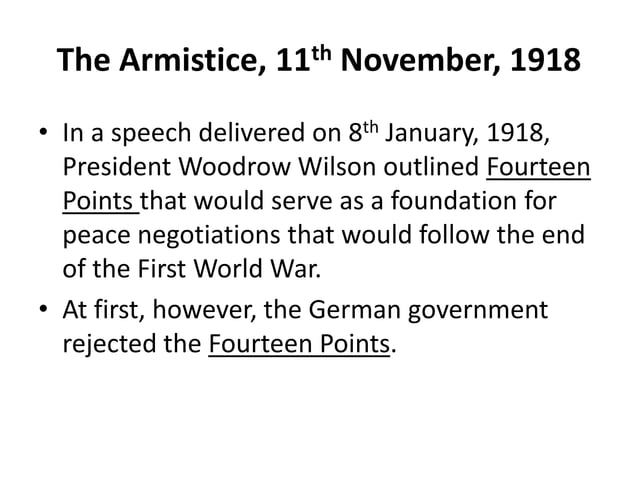 President Woodrow Wilson’s 14 point plan | PPTX