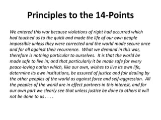 President Woodrow Wilson’s 14 point plan | PPTX