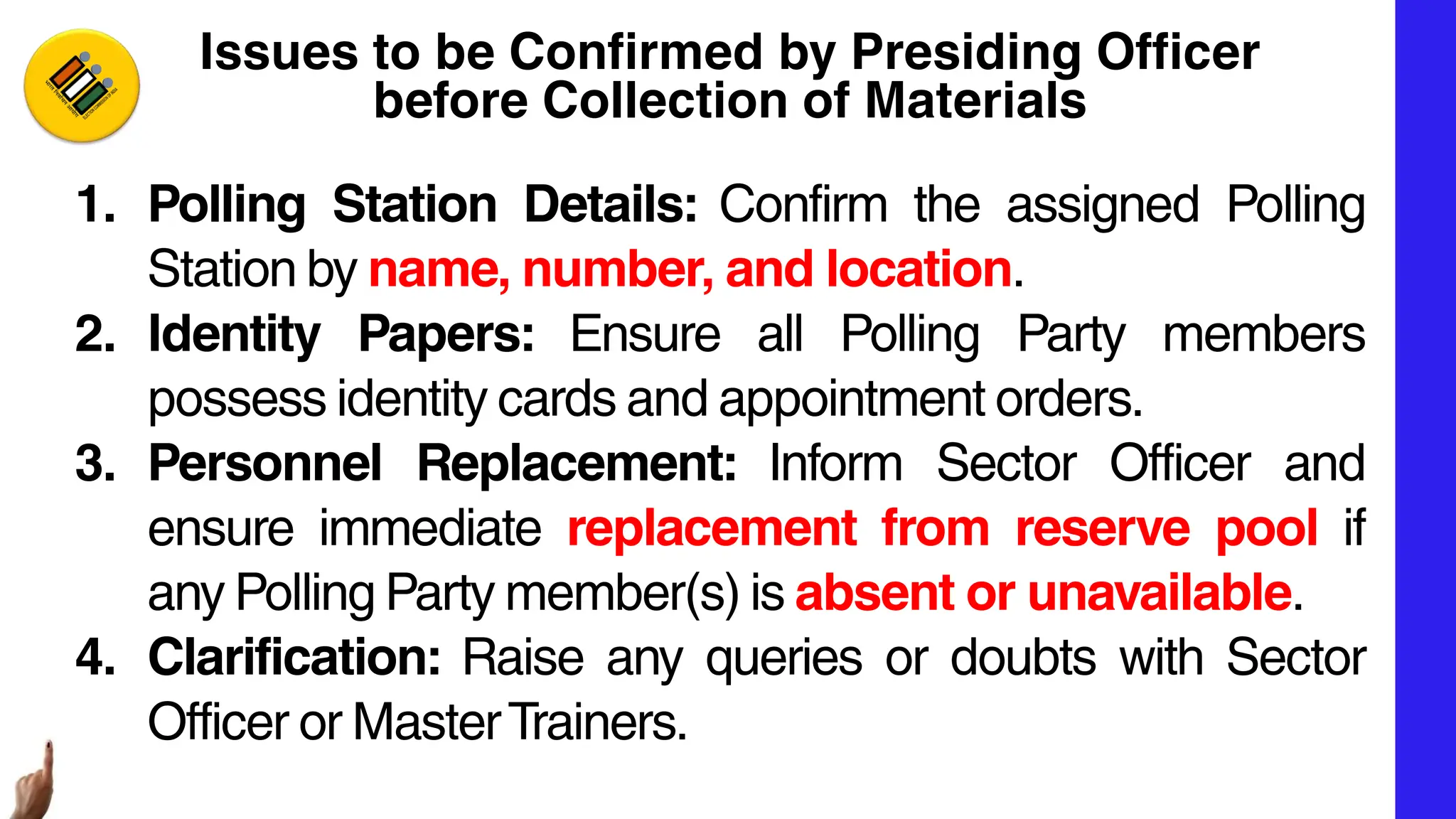 Presiding Officer Training module 2024 lok sabha elections | PPTX