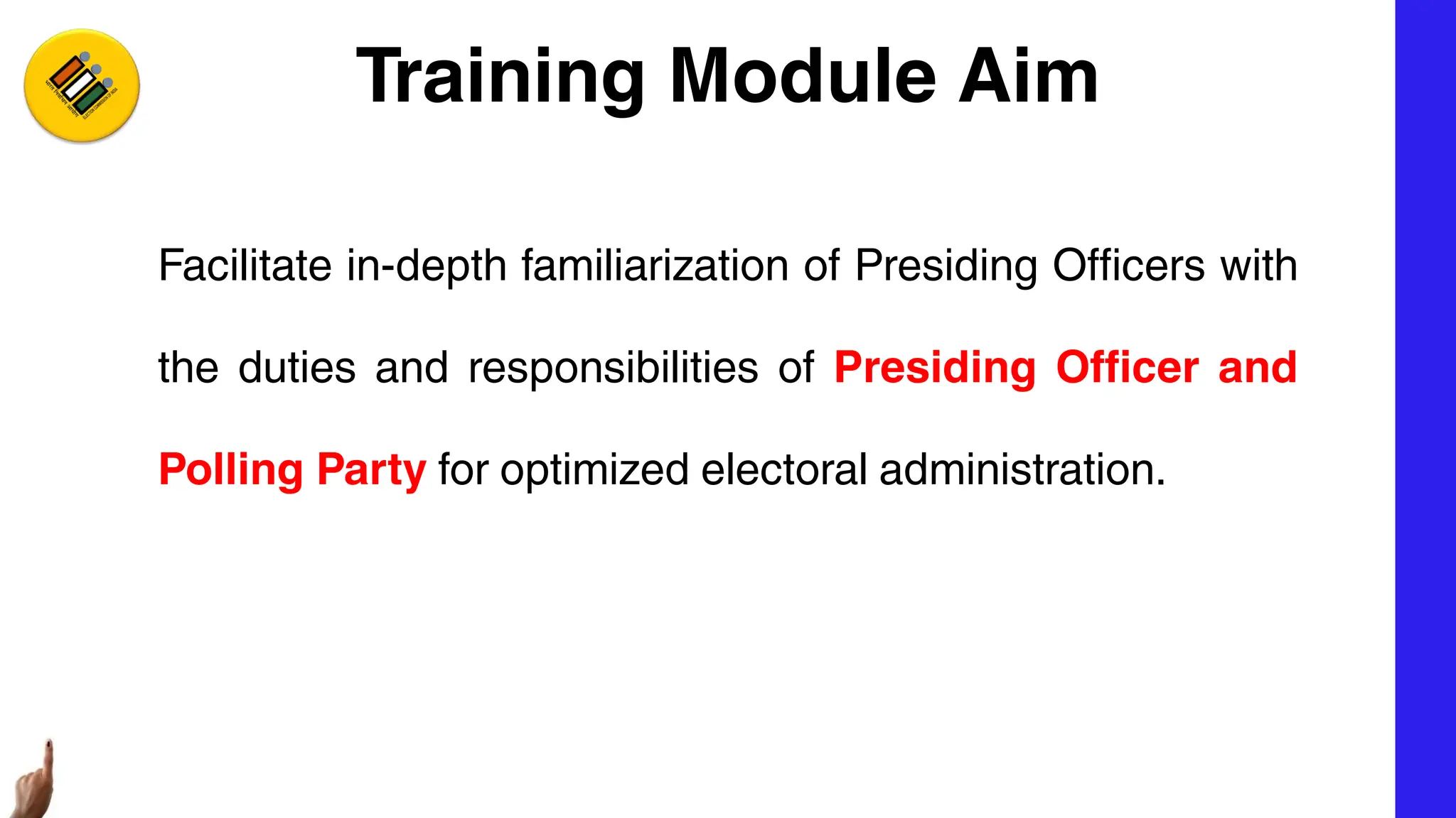 Presiding Officer Training module 2024 lok sabha elections | PPTX