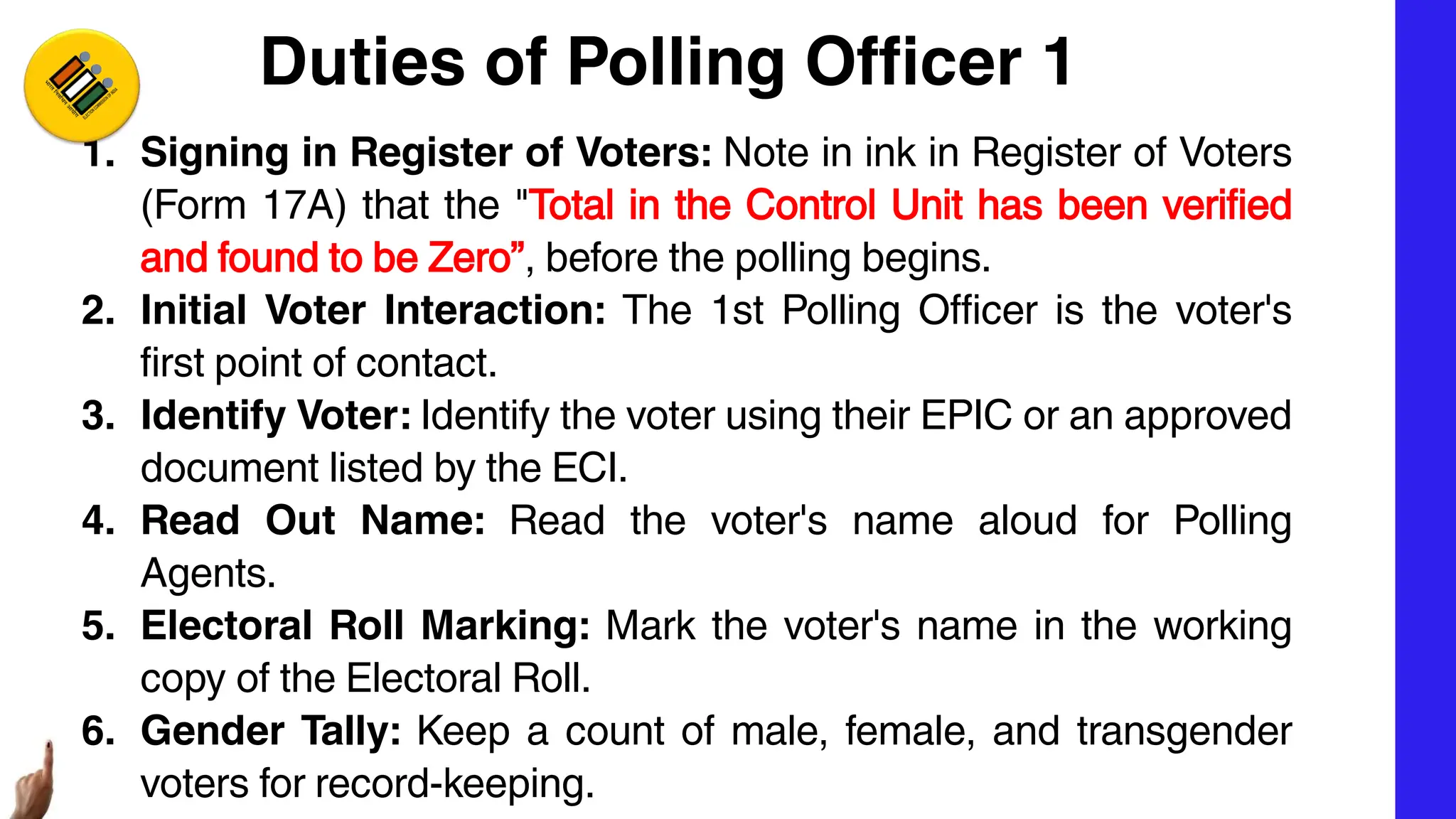 Presiding Officer Training module 2024 lok sabha elections | PPTX
