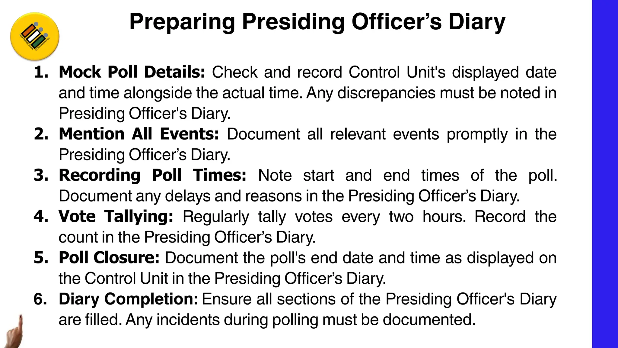 Presiding Officer Training module 2024 lok sabha elections | PPTX