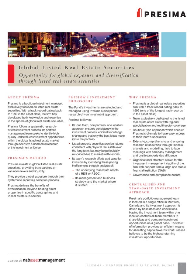 Presima manager profile - Melanie Meslin | PDF