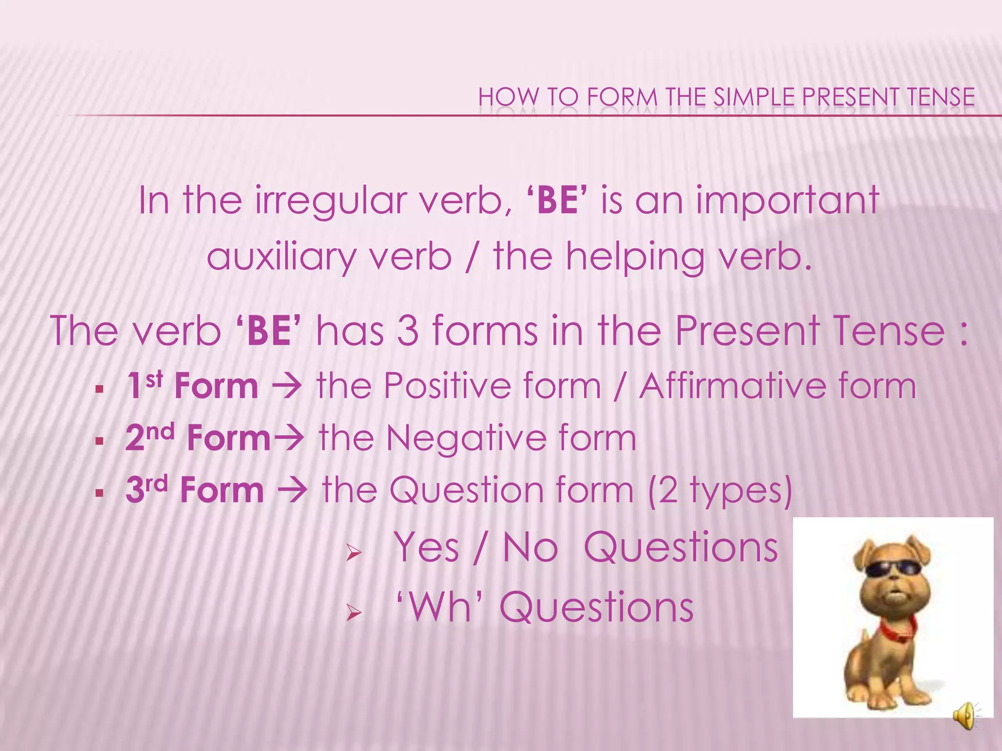 Simple Present Form[V Lesson1] | PPTX