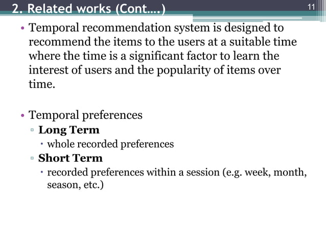 Temporal based Recommendation System | PPT