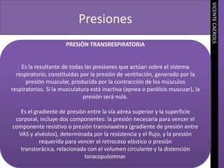 Presiones pulomnares. Fisioterapeuta Vicente Caerols | PPTX