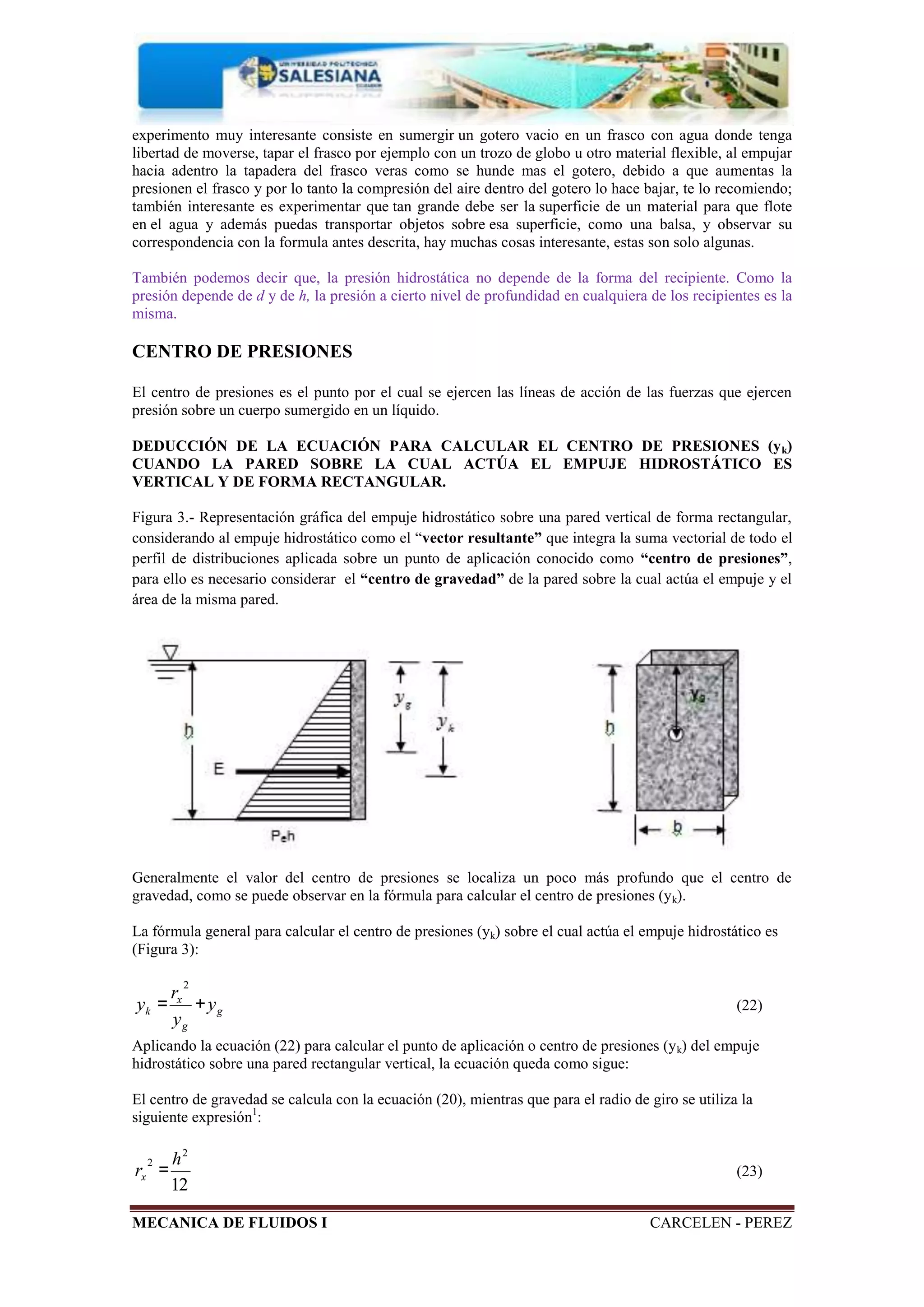 Presion hidrostatica | DOCX