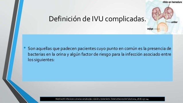 IVU complicada y no complicada