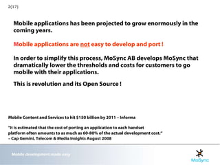 MoSync company presentation (former Mobile Sorcery) | PPT
