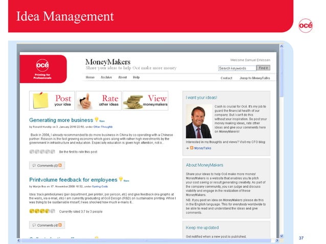 Slides Presentation for Royal Haskoning about Knowledge Management at Oce | PPT