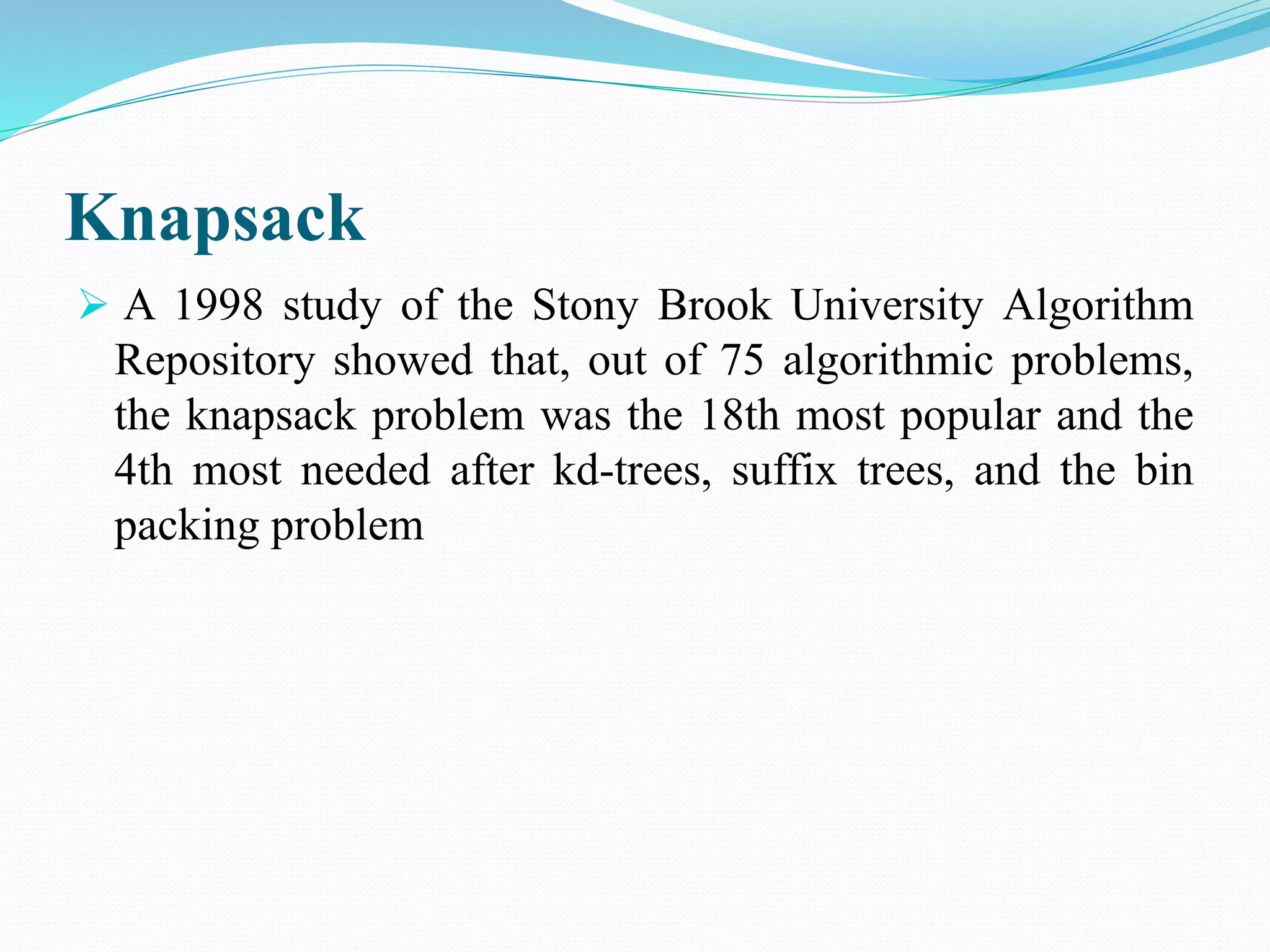 knapsack problem | PPTX