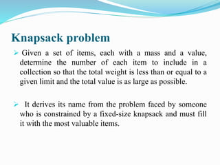 knapsack problem | PPTX