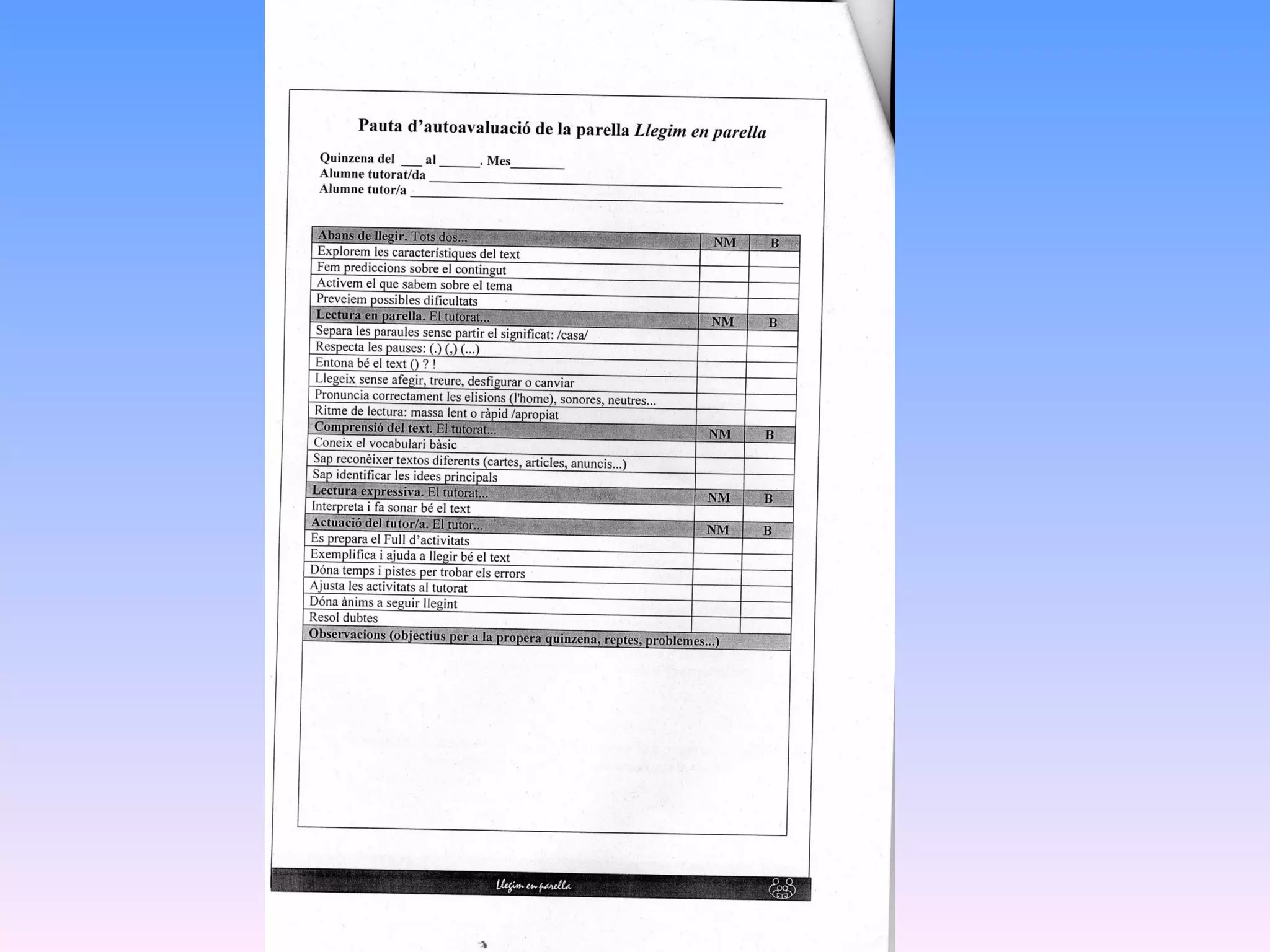 Llegim en parella | PPT