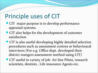 Presn critical incident method | PPT | Science