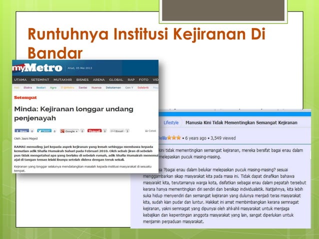 Runtuhnya Institusi Kejiranan Di Bandar | PPTX