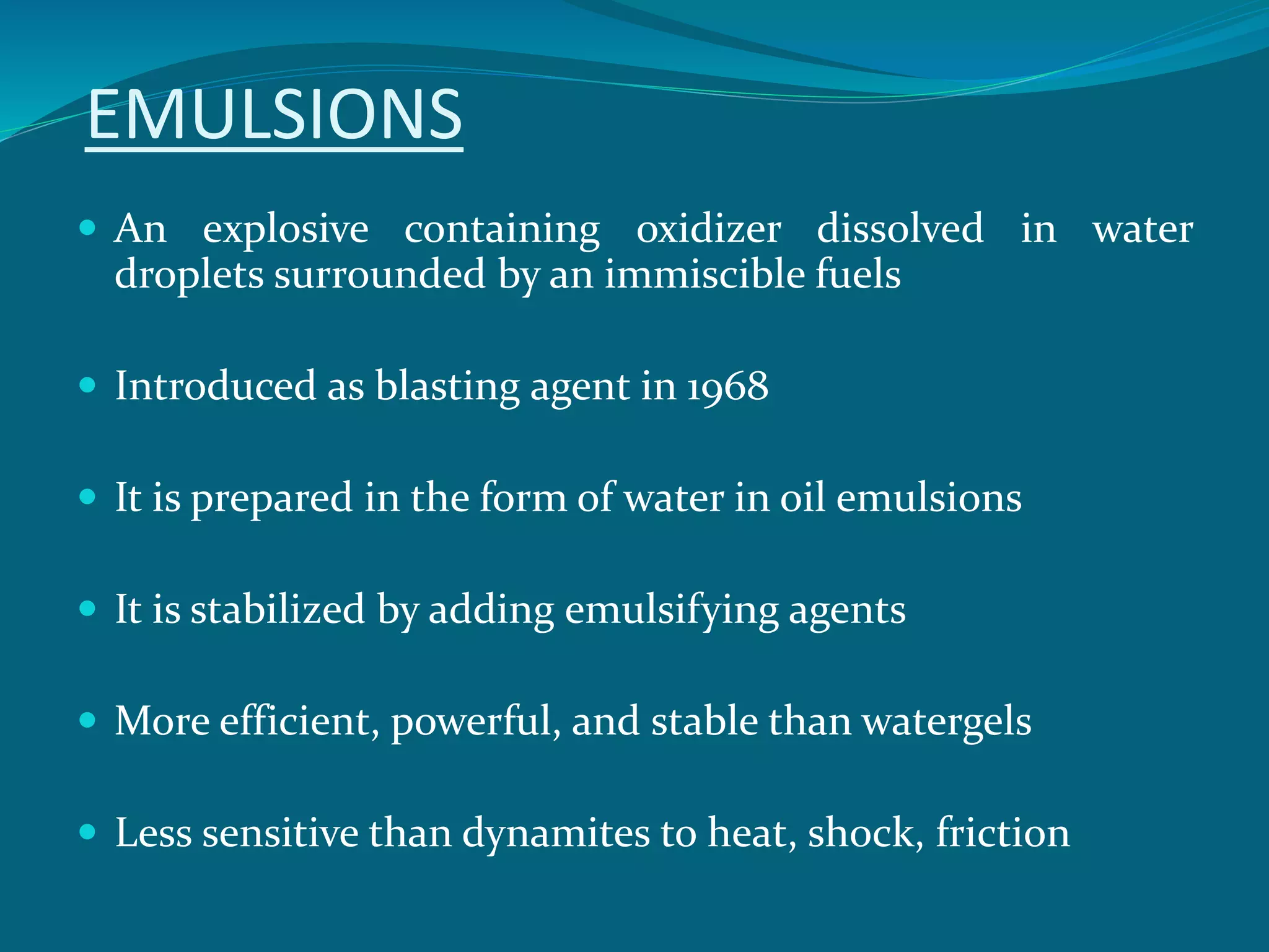 Explosive products ppt | PPTX | Chemistry | Science