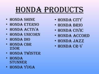 Presntation on honda | PPT