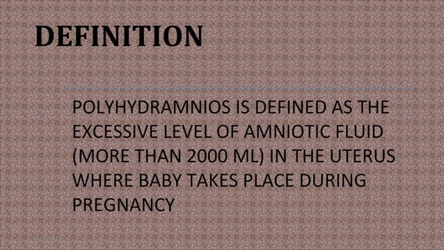 POLYHYDRAMNIOS | PDF