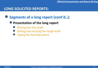 how to develop “LONG SOLICITED REPORTS" | PPT