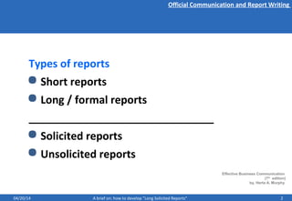 how to develop “LONG SOLICITED REPORTS" | PPT