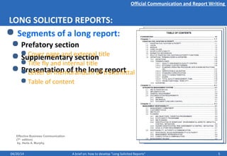 how to develop “LONG SOLICITED REPORTS" | PPT