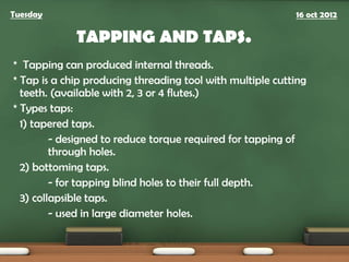 reaming n tapping | PPTX