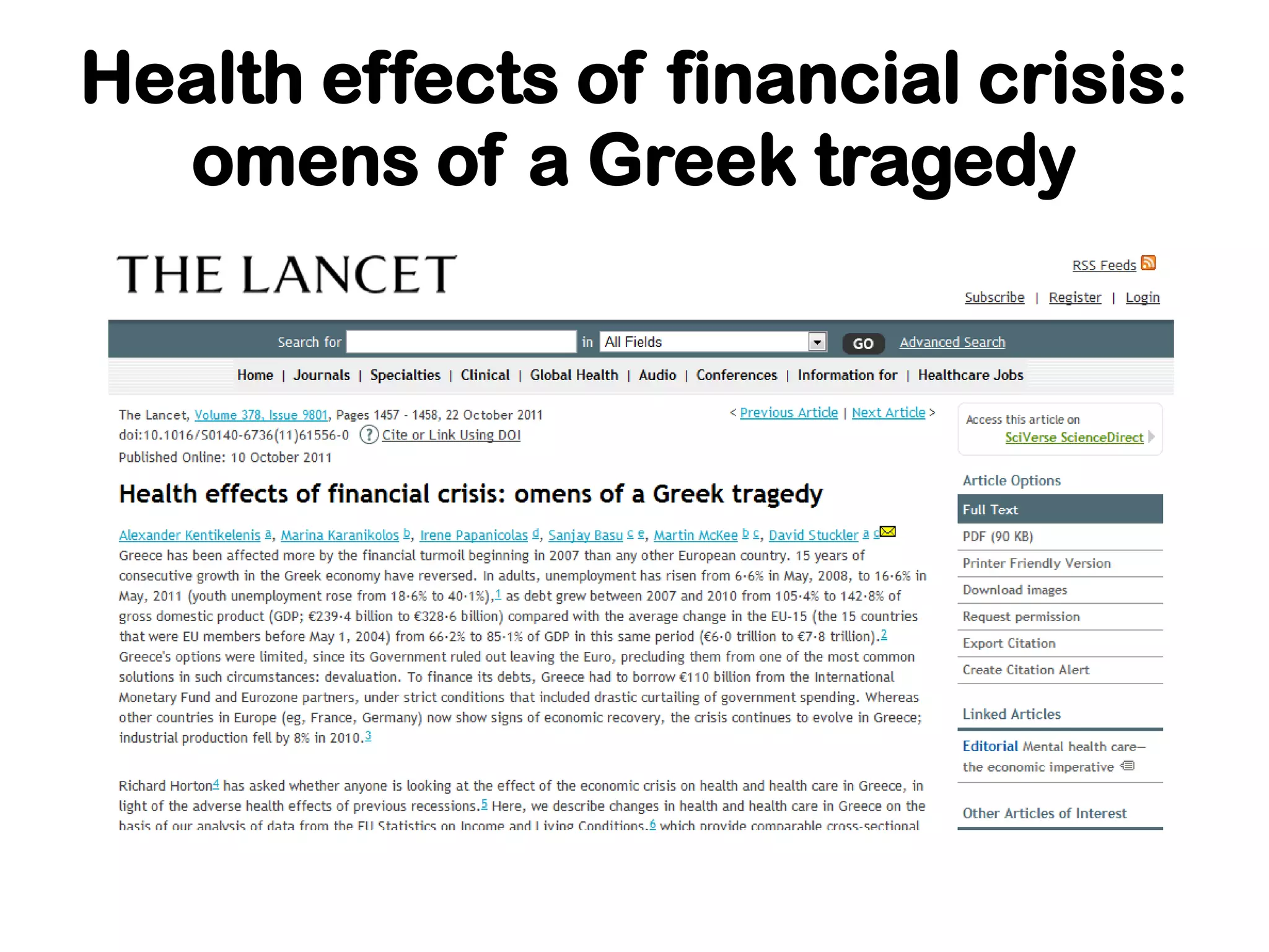 Greek HealthCare in the EFSF era | PPT