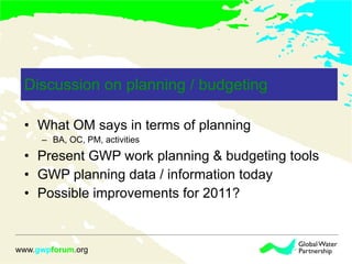 GWP Programme Management presentation | PPT