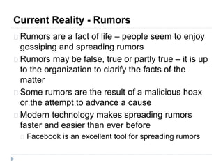 Rumors and Corporate Reputation | PPTX