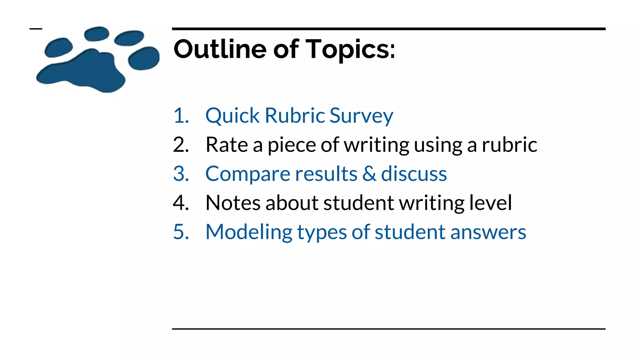 Rubrics and scoring guides for high school student writing | PPT