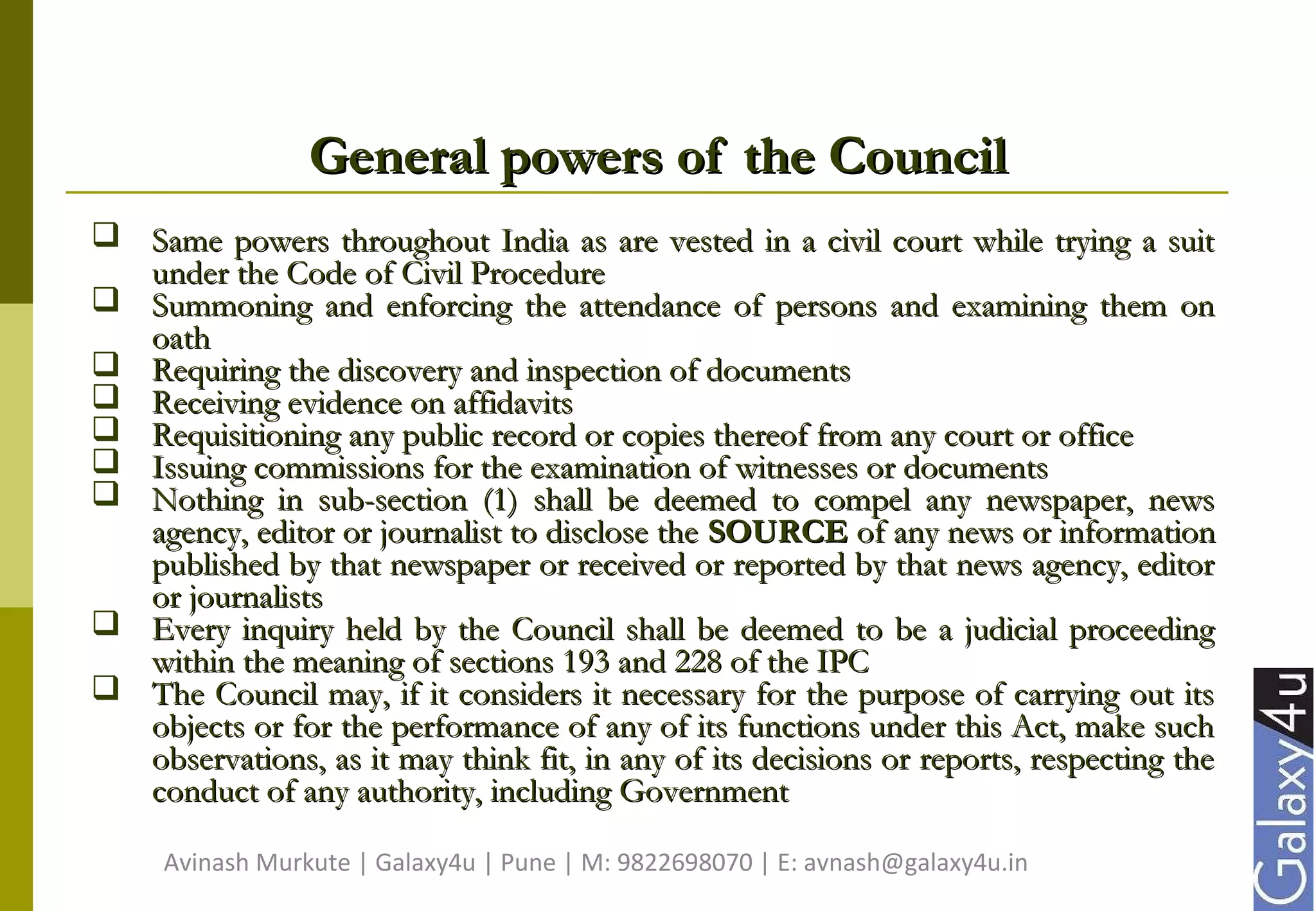 The Press Council Act, 1978 | PPT