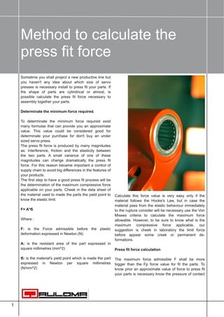 Press fit force calculation | PDF