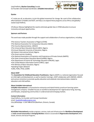 Press Release: ACEP International Day of Education & Women & Girls 2025-02-12 | PDF