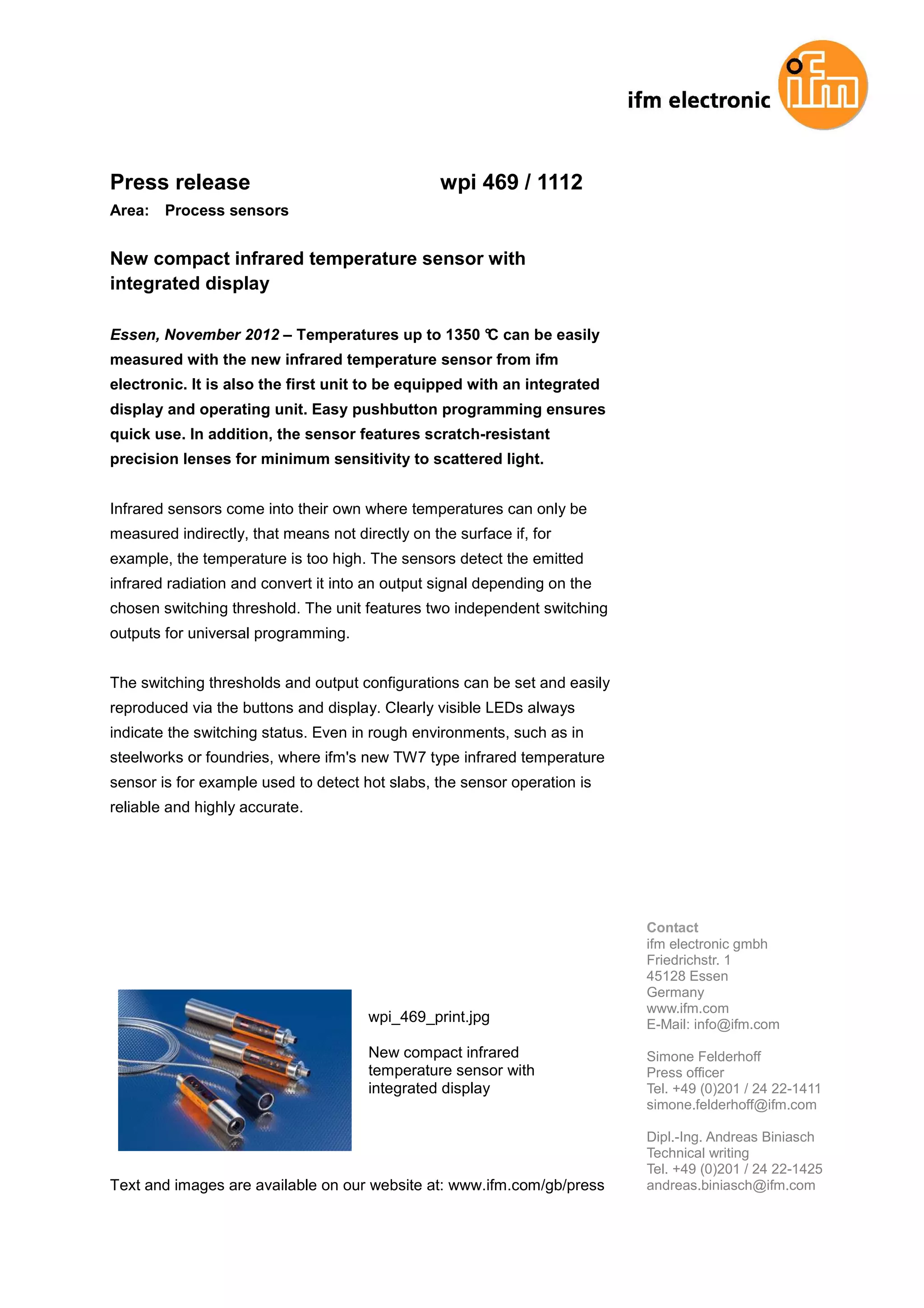 New compact infrared temperature sensor with integrated display | PPT