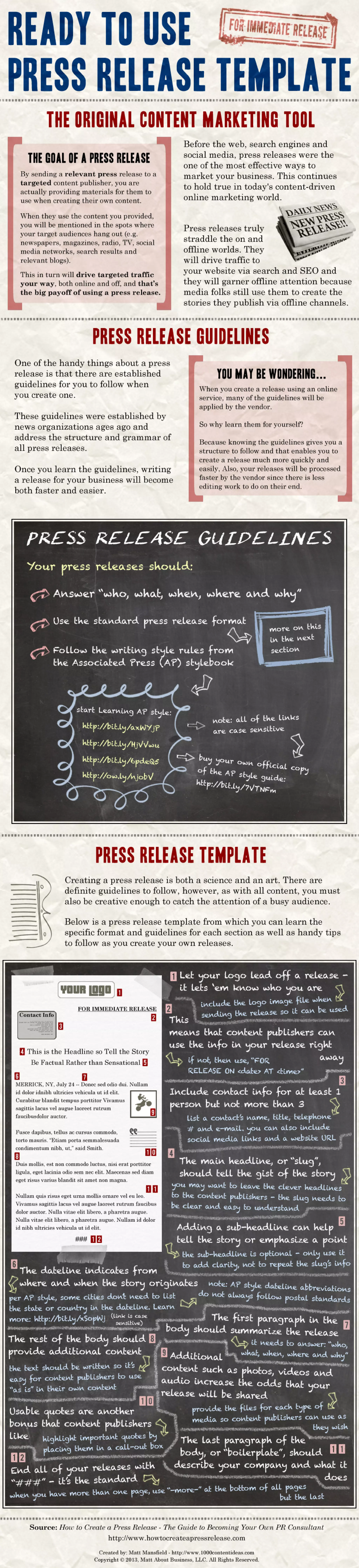 Ready to Use Press Release Template [Infographic] | PDF